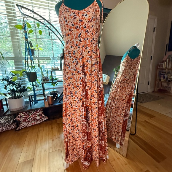 EARTHBOUND | Dresses | Earthbound Boho Floral Maxi Dress Xl Adjustable ...